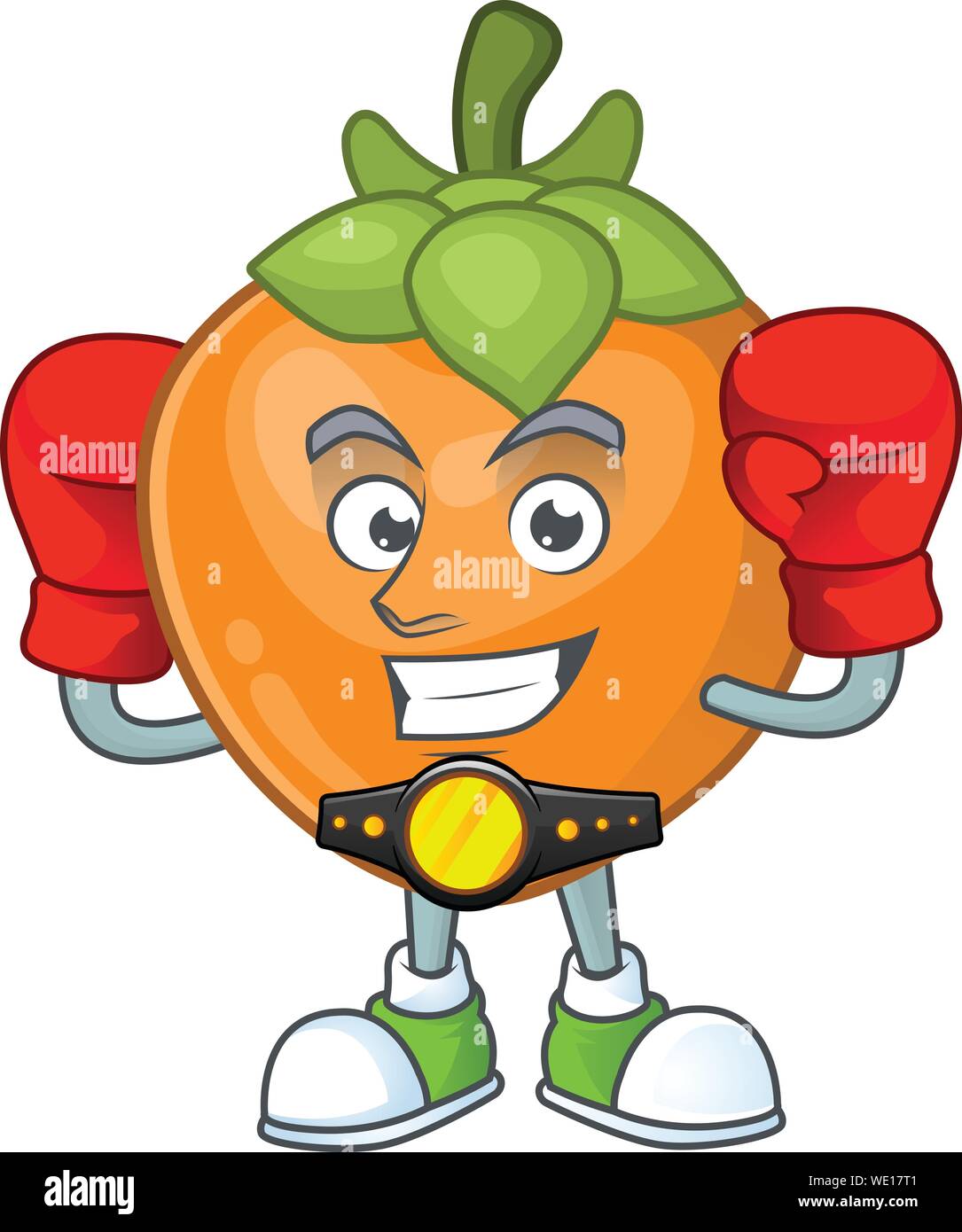 Boxing fruit persimmon character for object cartoon Stock Vector Image ...
