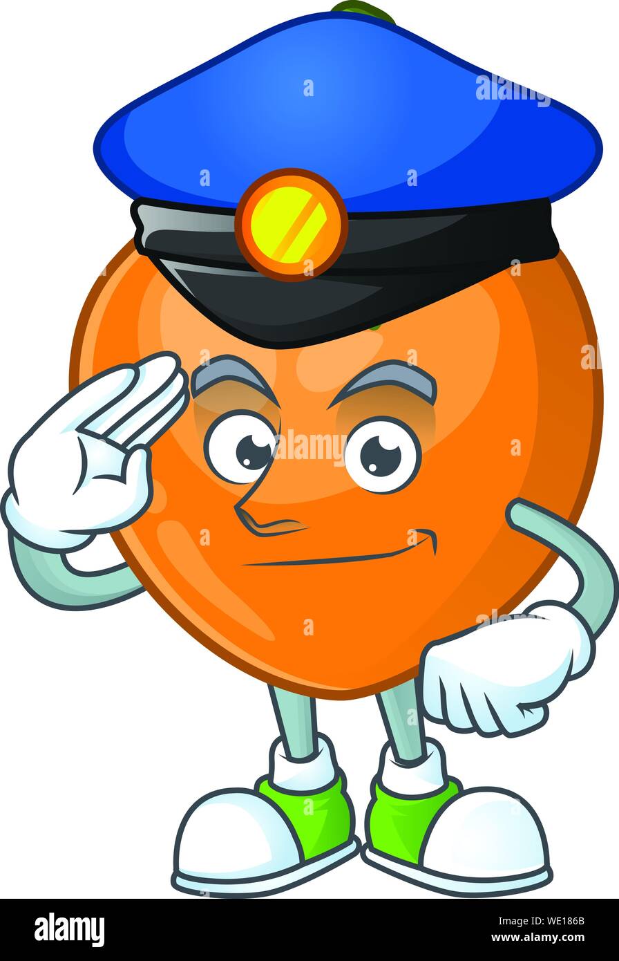 Police fruit persimmon character for object cartoon Stock Vector Image ...