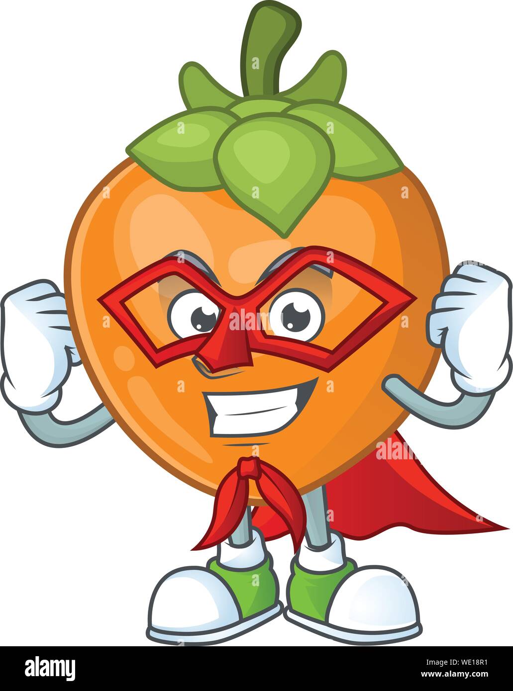 Super hero persimmon cartoon character isolated with mascot Stock ...