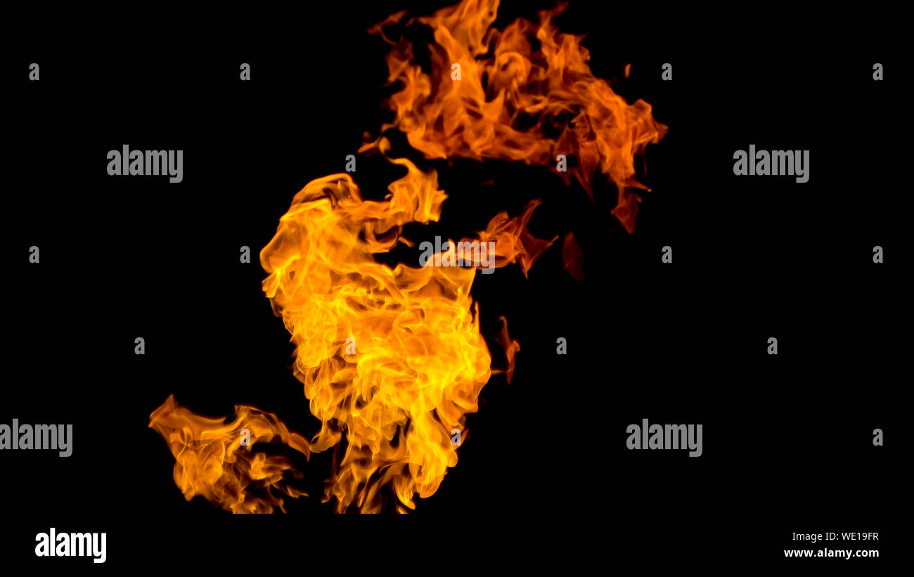 Fire flames on black background. fire on black background isolated ...