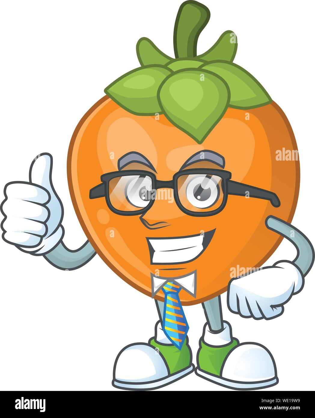 Businessman persimmon cartoon character isolated with mascot Stock ...