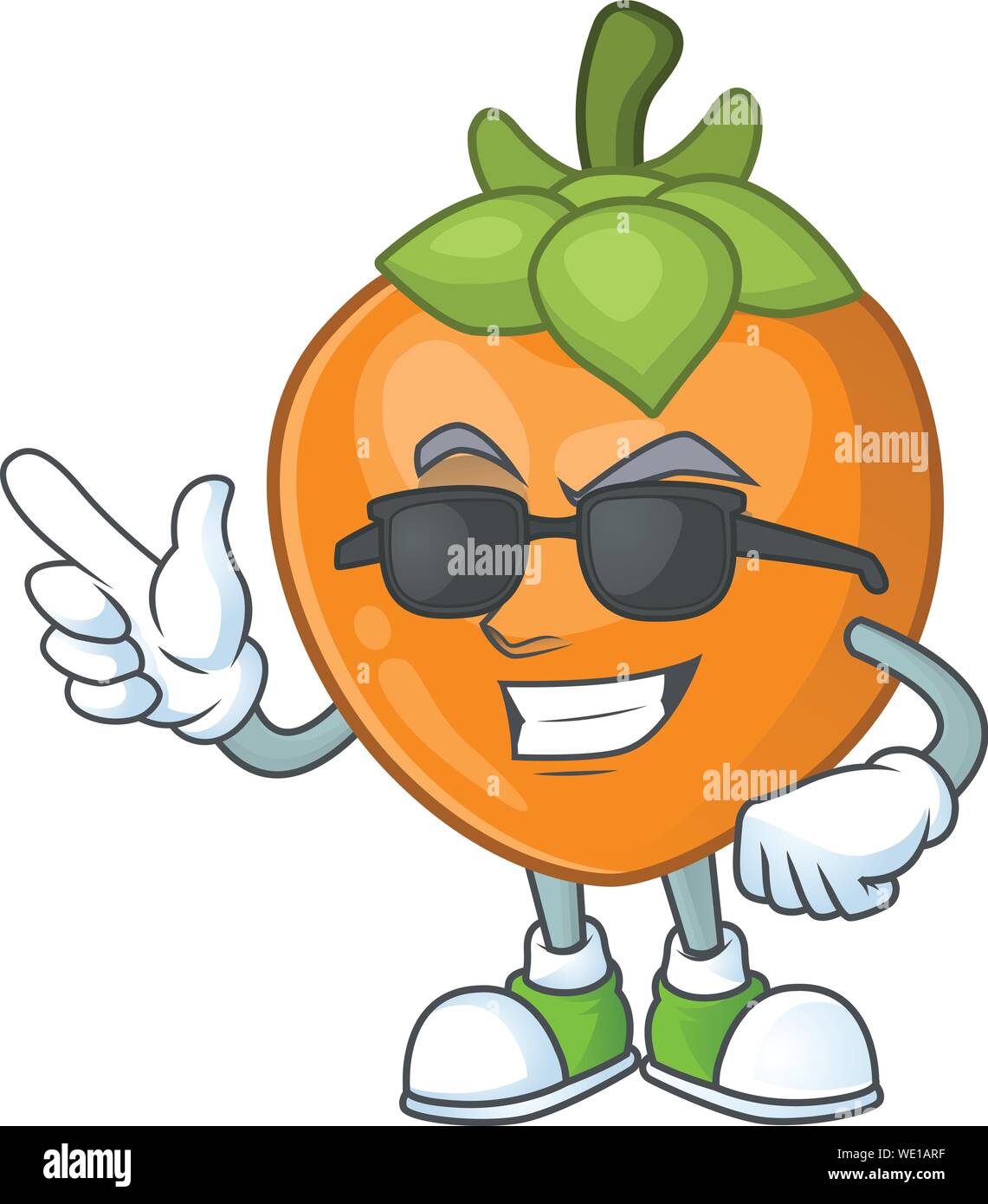Super cool persimmon cartoon character isolated with mascot Stock ...