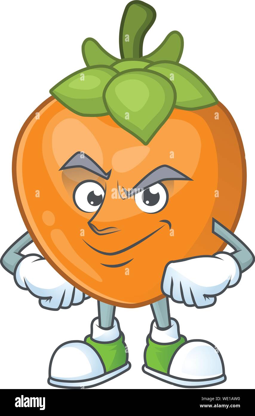 Smirking persimmon cartoon character isolated with mascot Stock Vector ...