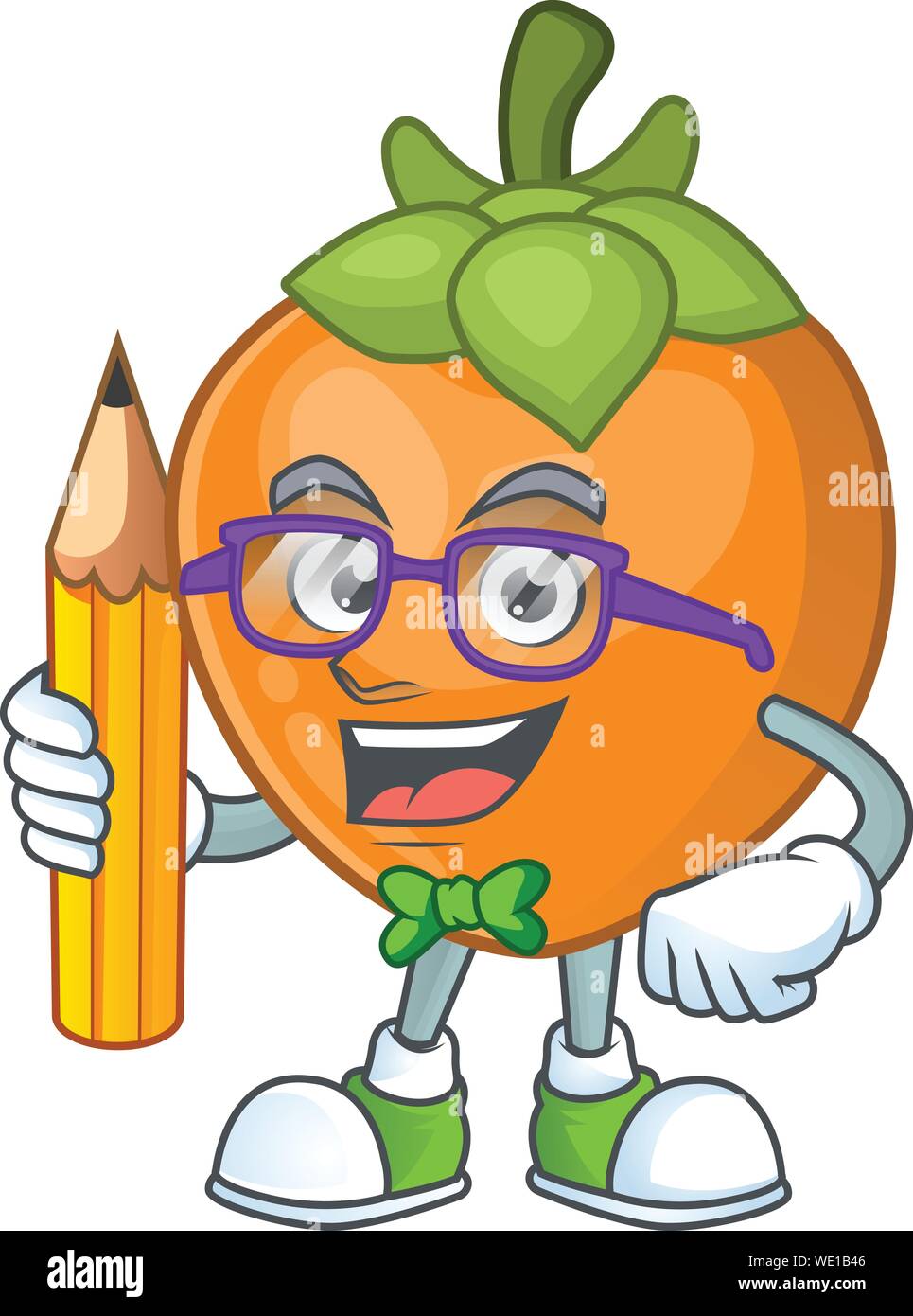 Student persimmon cartoon character isolated with mascot Stock Vector ...