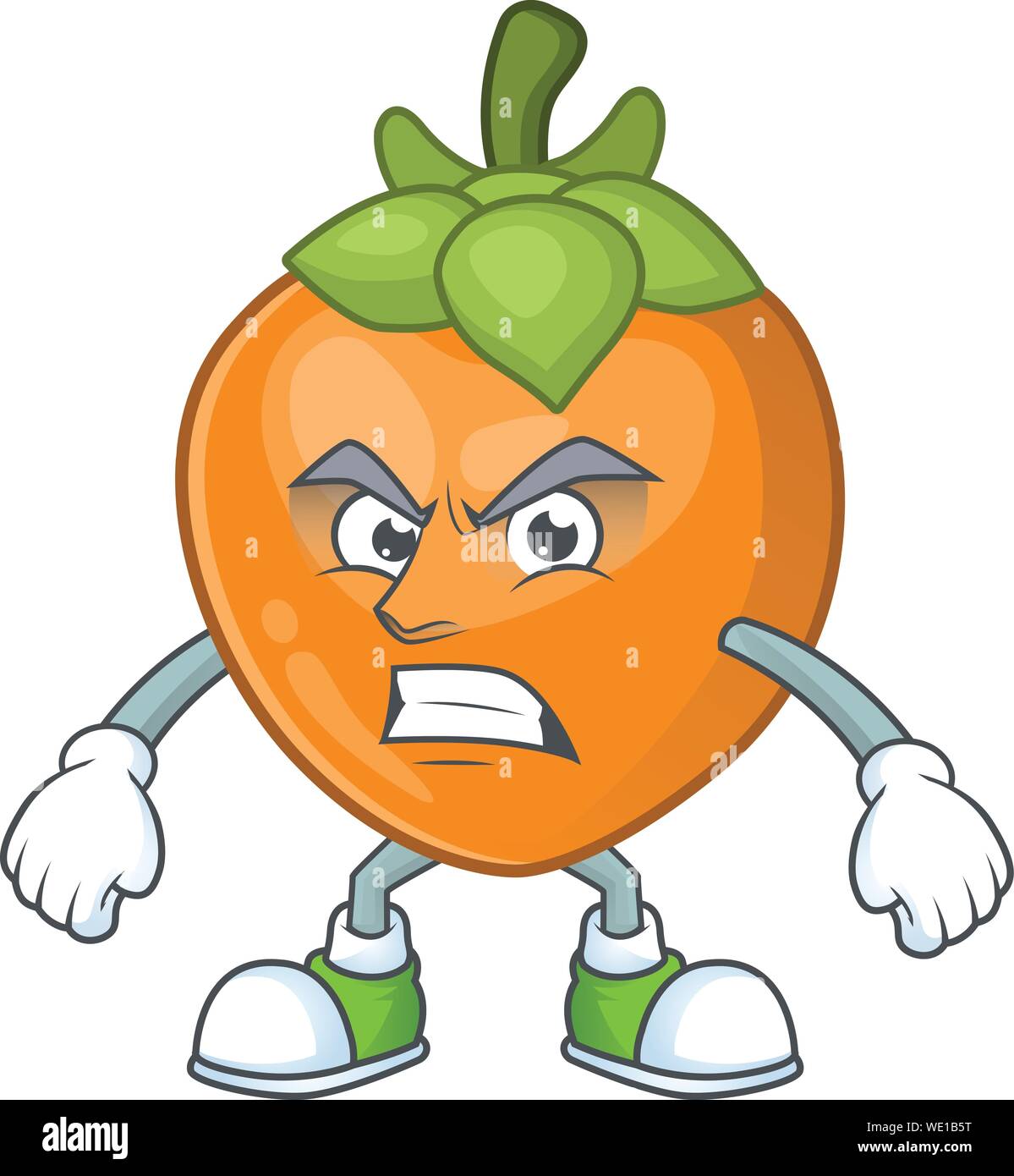 Scream persimmon cartoon character isolated with mascot Stock Vector ...