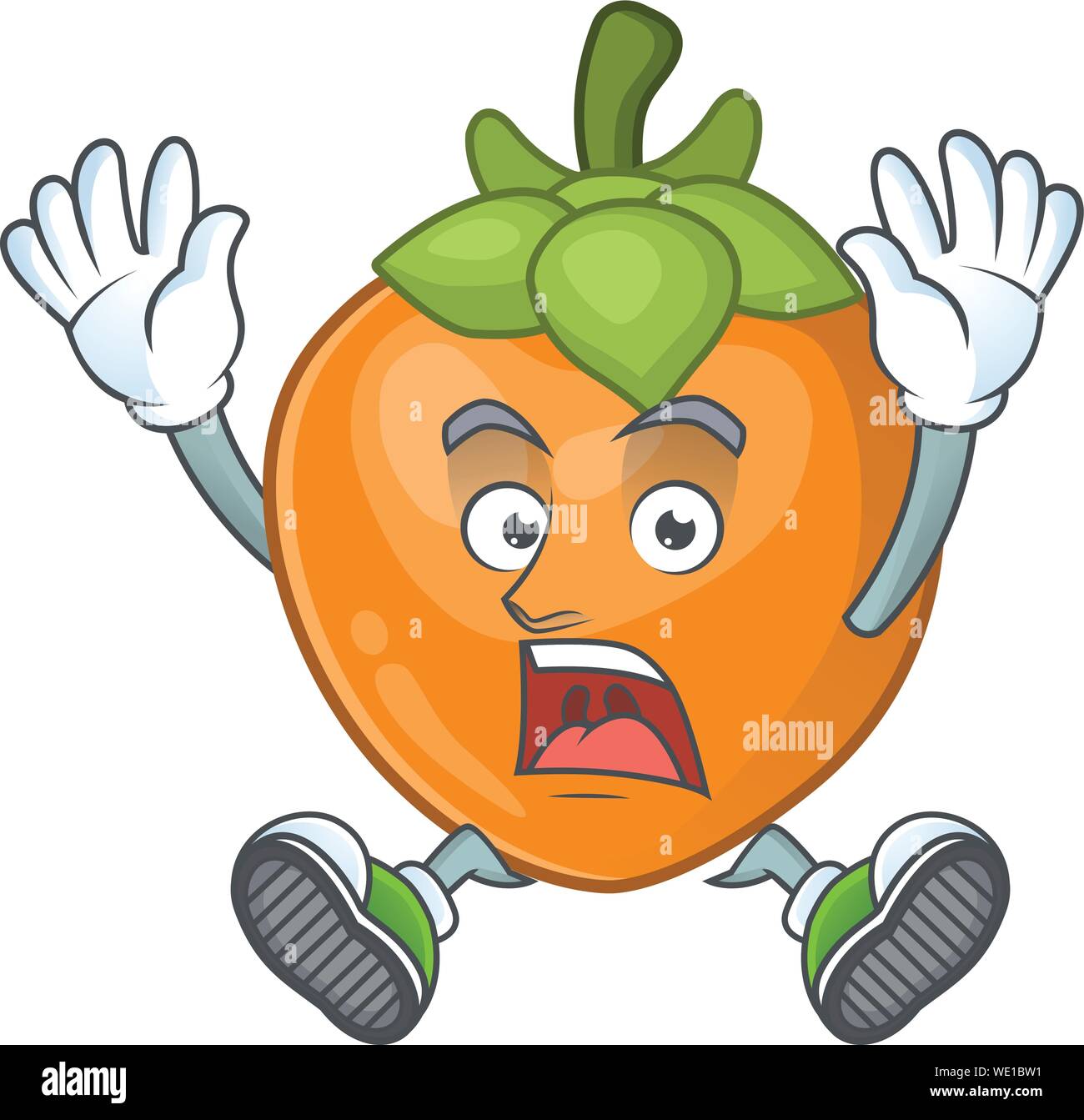 Successful persimmon cartoon character isolated with mascot Stock ...