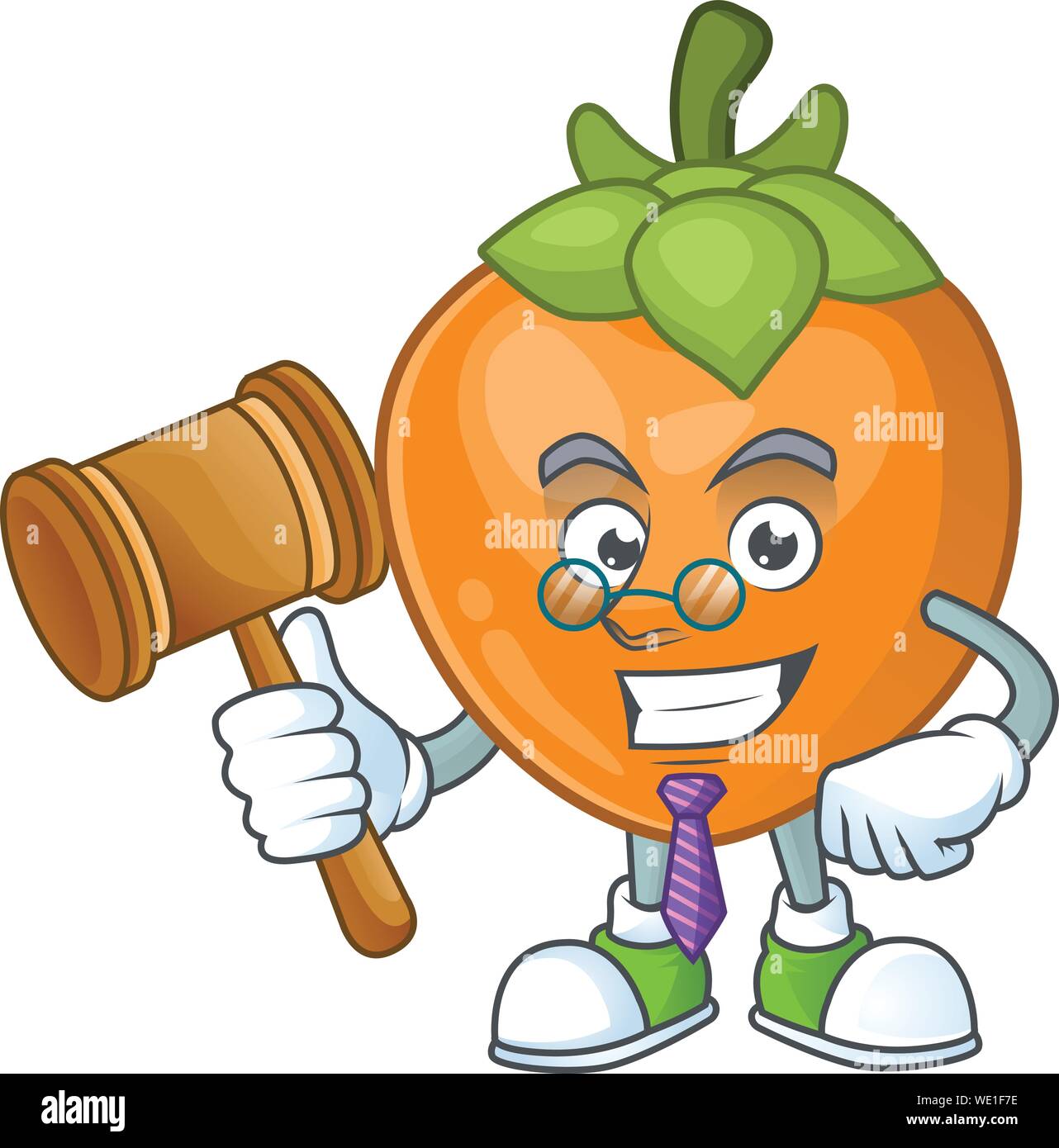 Judge cute persimmon cartoon style with mascot Stock Vector Image & Art ...