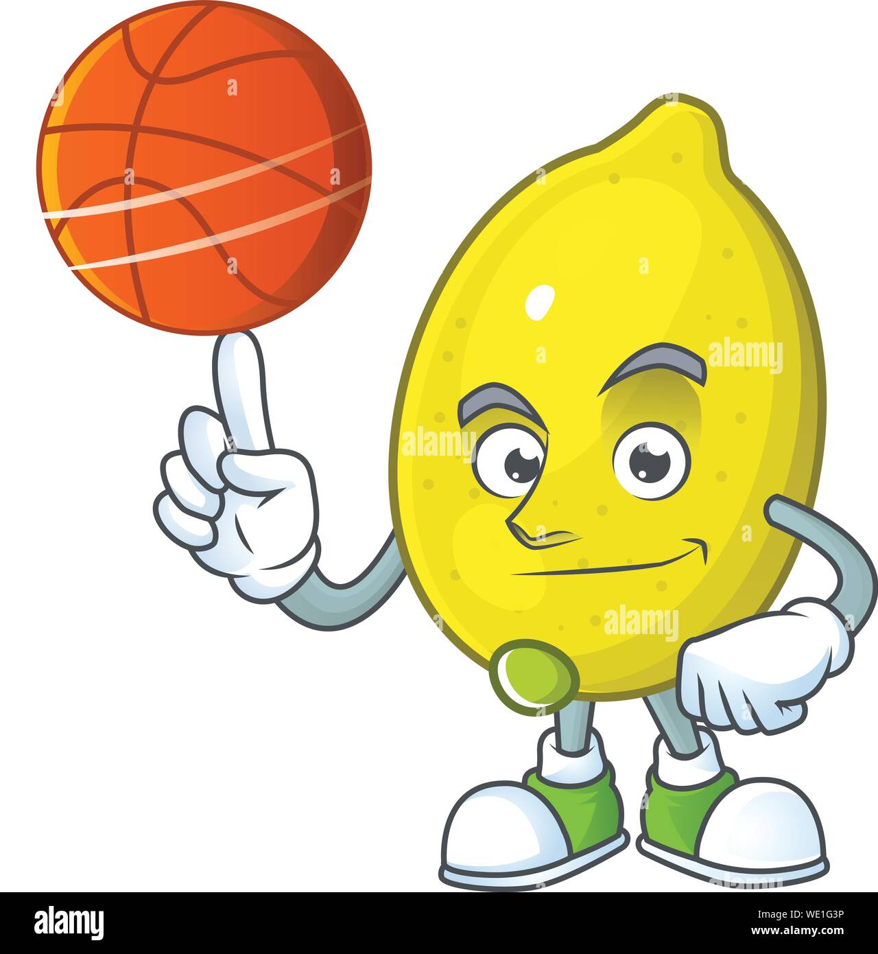 With basketball lemon cartoon character for recipe food Stock Vector ...