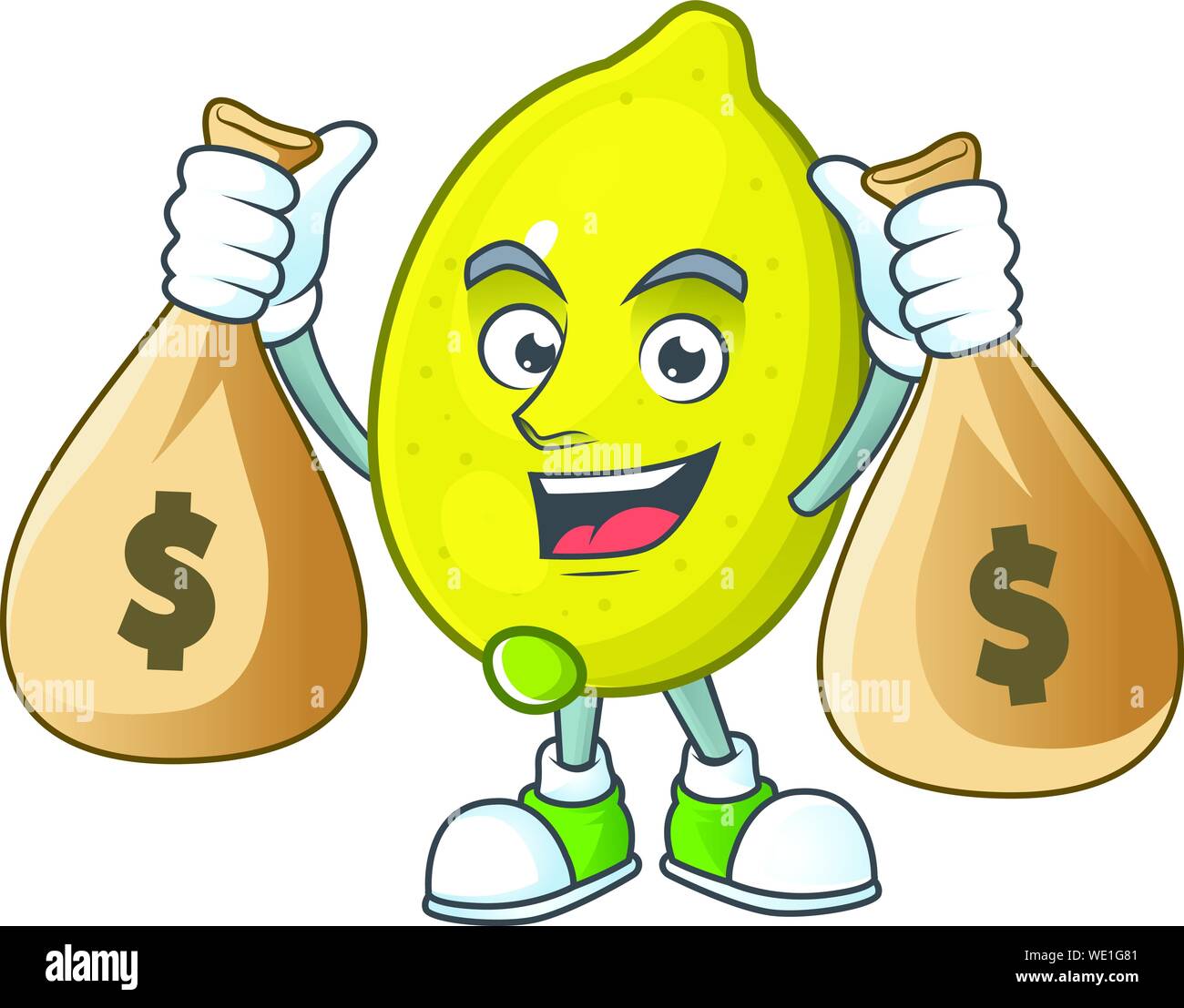 With money bag lemon cartoon character for recipe food Stock Vector ...