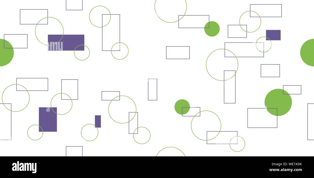 Seamless pattern from colored rectangles and circles. Vector ...