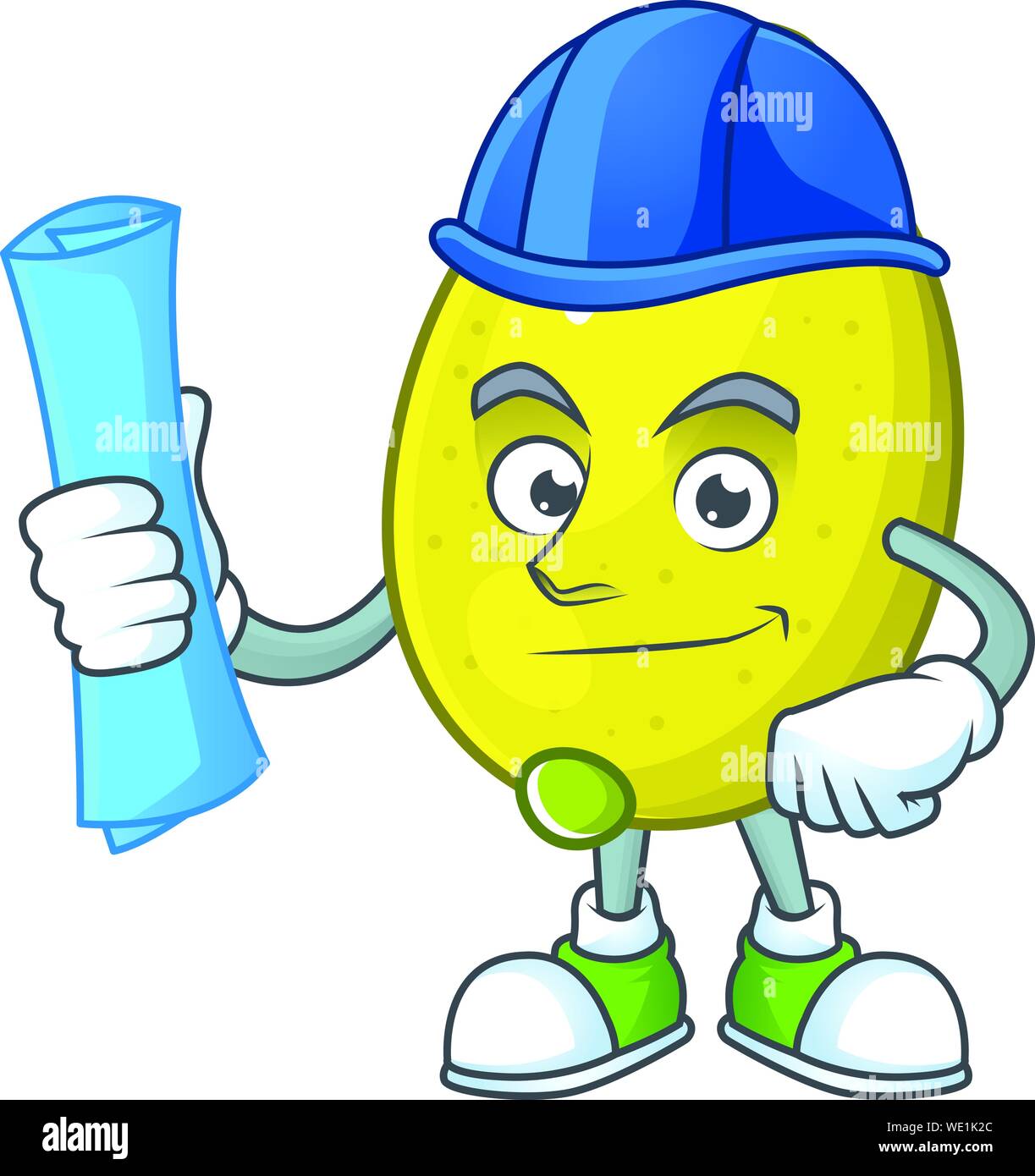 Architect lemon character with design cartoon mascot Stock Vector Image ...