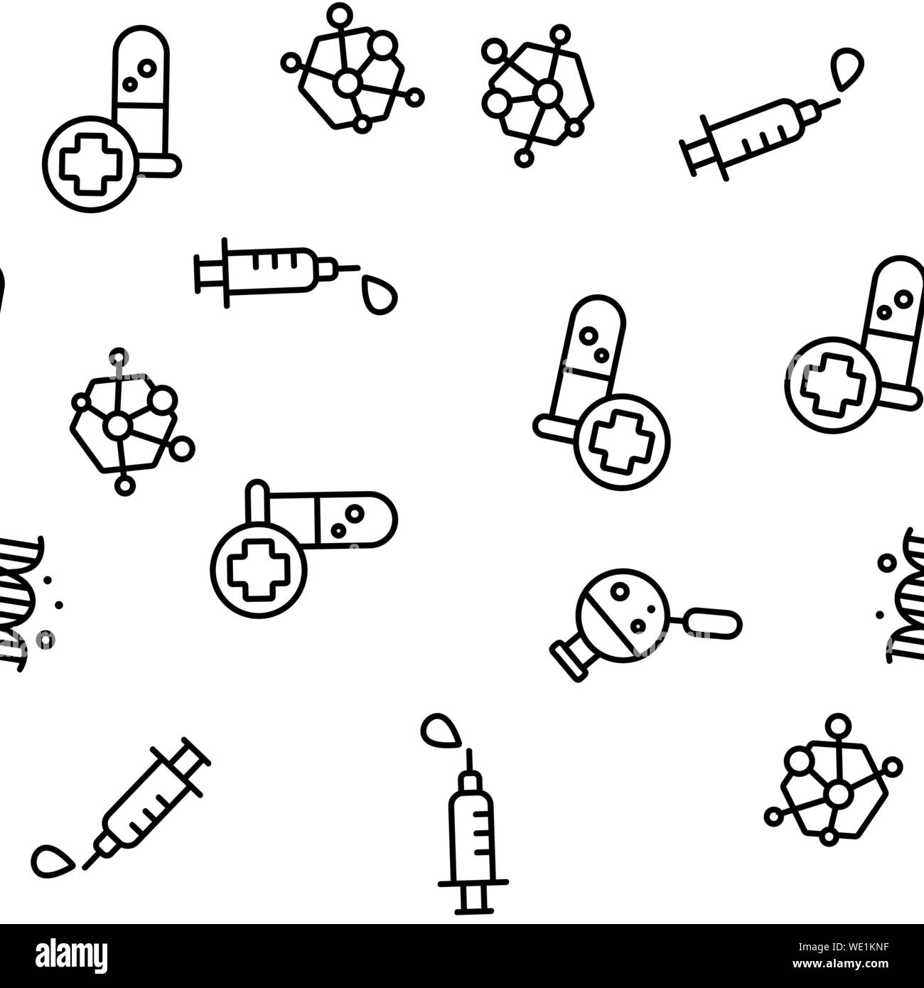 Biomaterials, Medical Analysis Vector Seamless Pattern Stock Vector ...