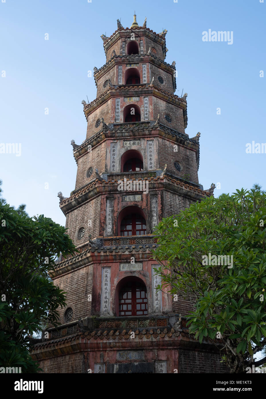 Seven story Pagoda of the Celestial Lady or Thien Mu Pagoda located in ...