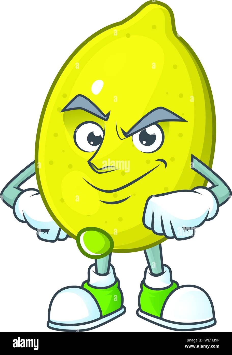 Gamer lemon cartoon character on white background Stock Vector Image ...