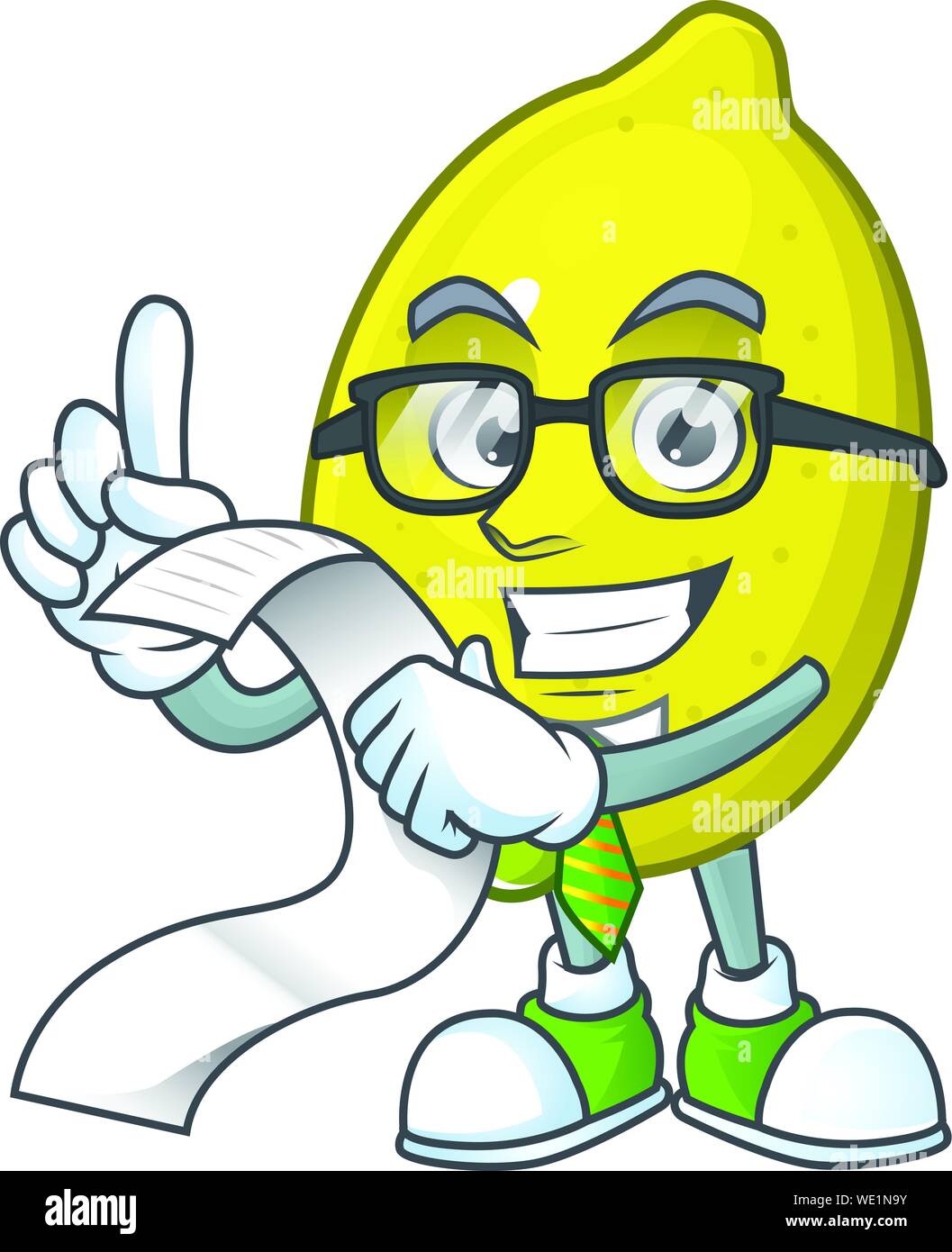 With menu lemon cartoon character on white background Stock Vector ...