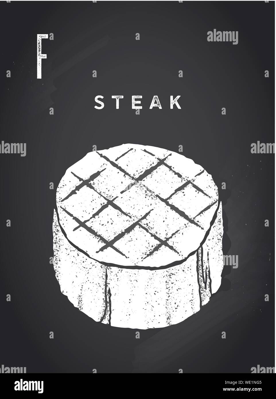 Steak, Chalkboard. Kitchen poster with steak silhouette Stock Vector ...