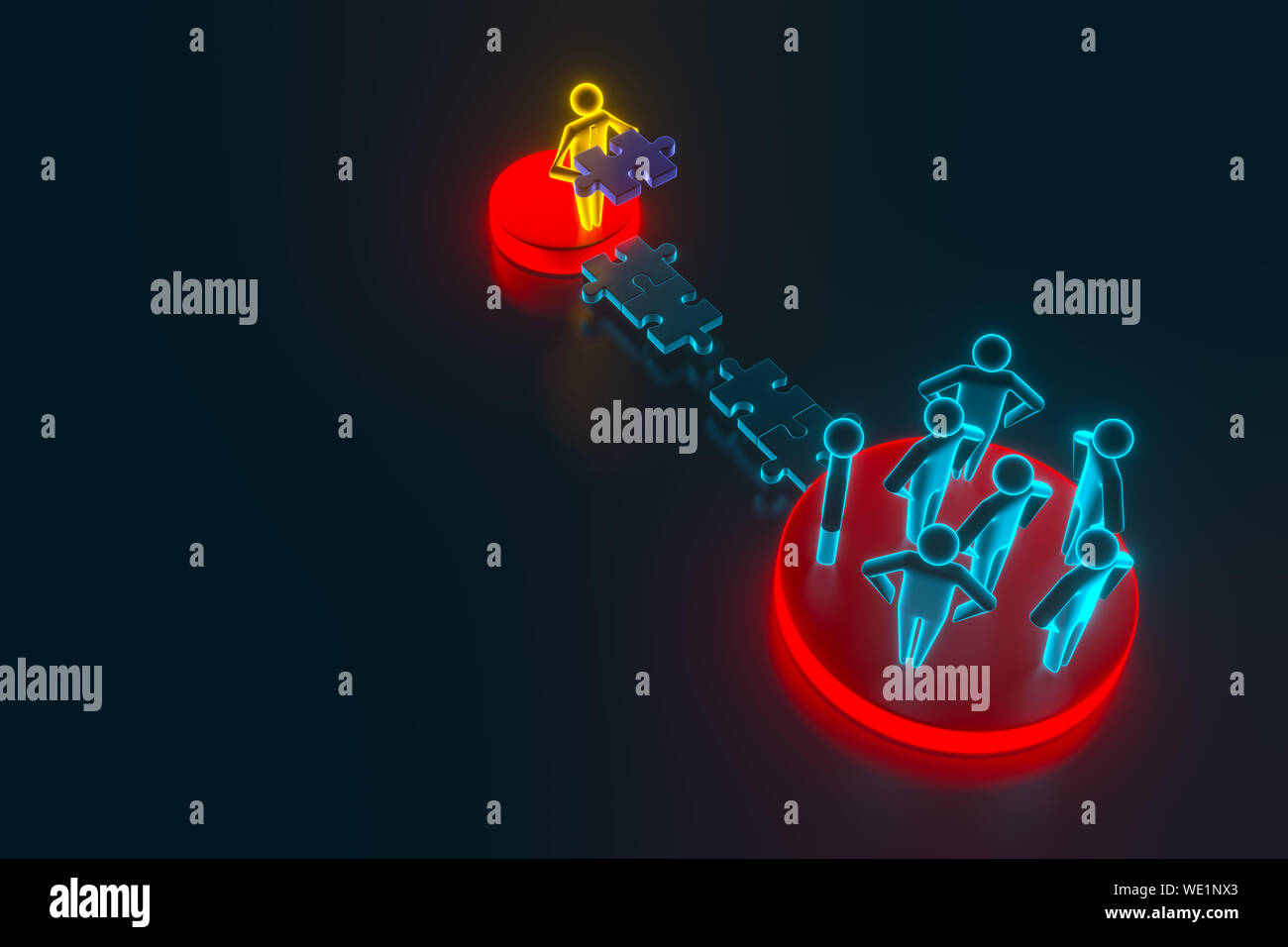 3d people - human character - person. 3d figure last jigsaw piece ...