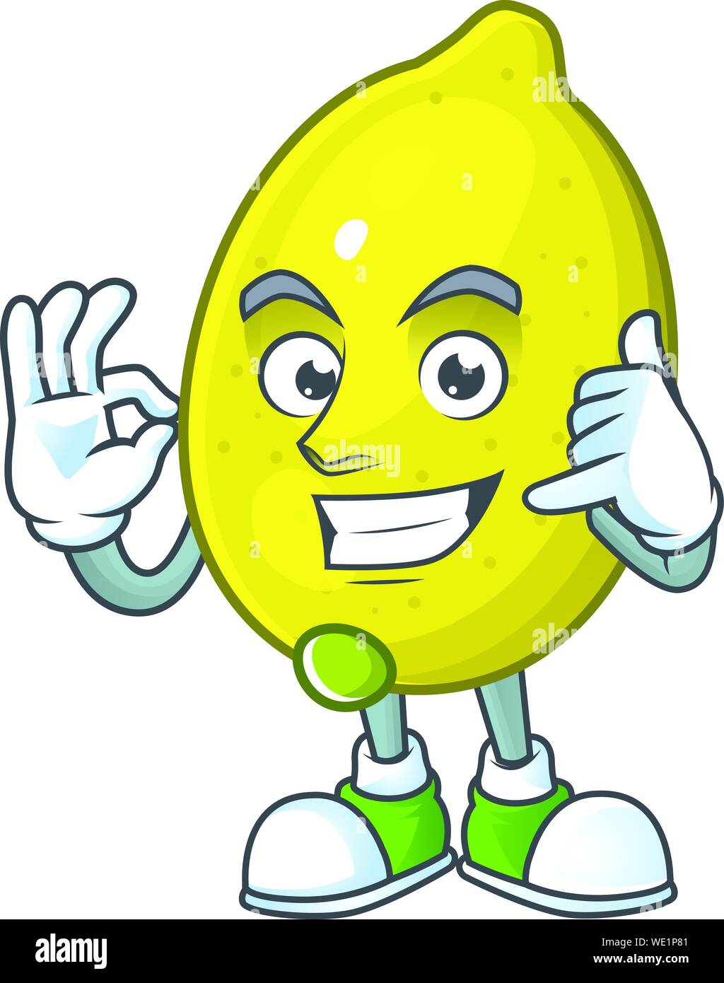 Call me juicy lemon cartoon character with mascot Stock Vector Image ...