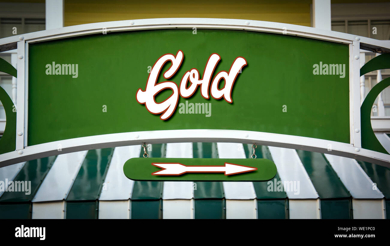 Street Sign to Gold Stock Photo - Alamy