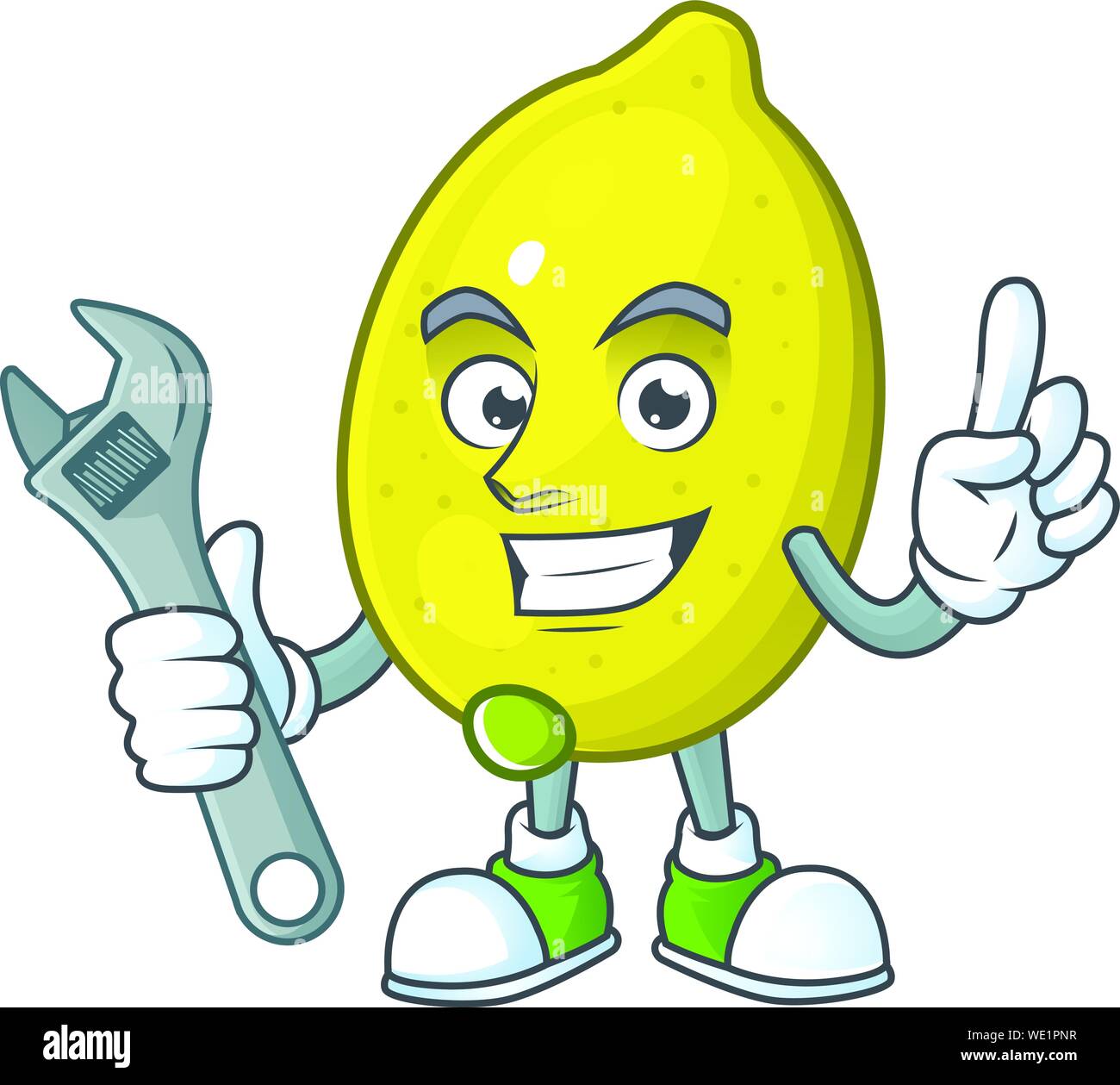 Mechanic juicy lemon cartoon character with mascot Stock Vector Image ...