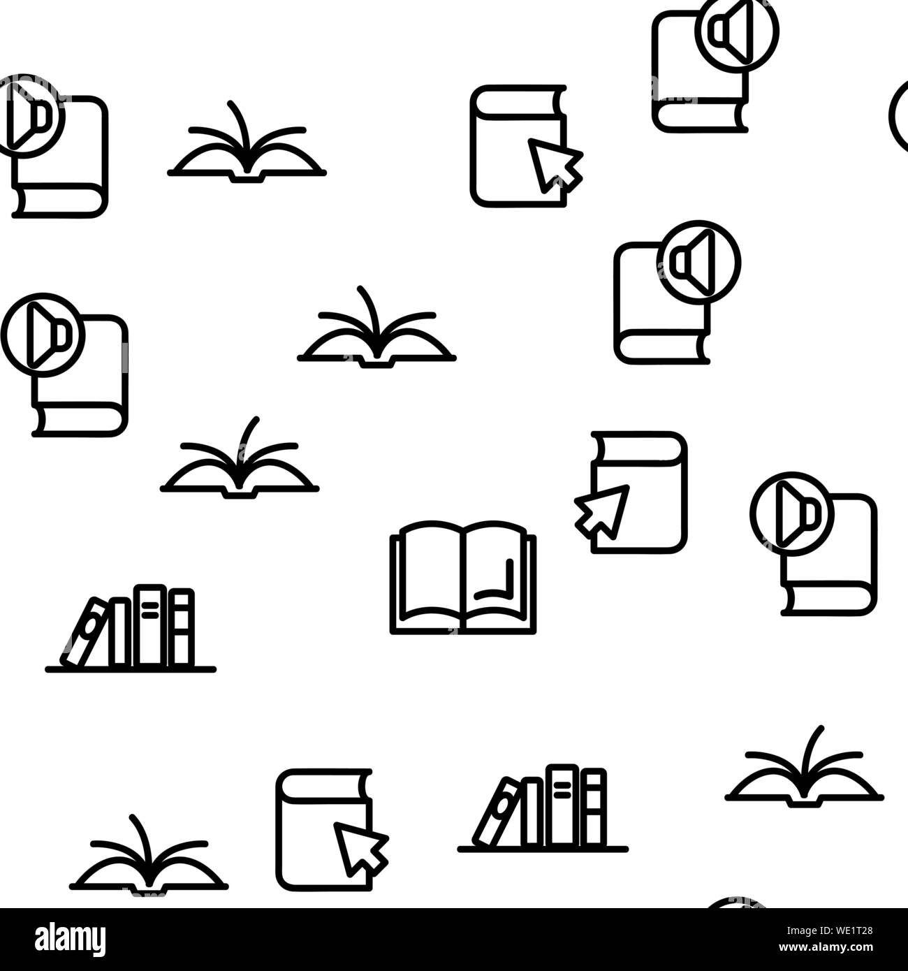 Library Book Seamless Pattern Vector Stock Vector Image & Art - Alamy