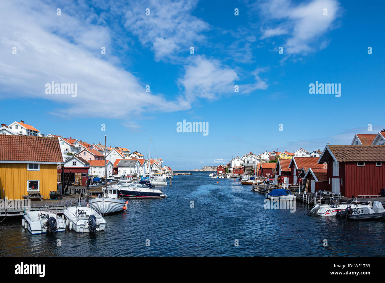 View to the city Gullholmen in Sweden Stock Photo - Alamy