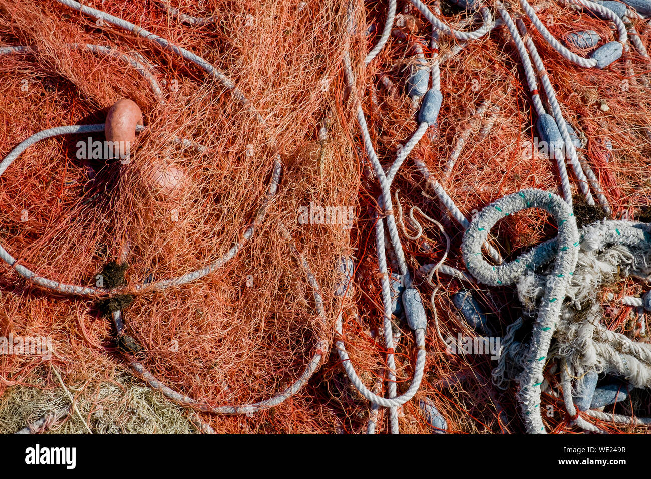 Full Frame Shot Of Commercial Fishing Net Stock Photo - Alamy
