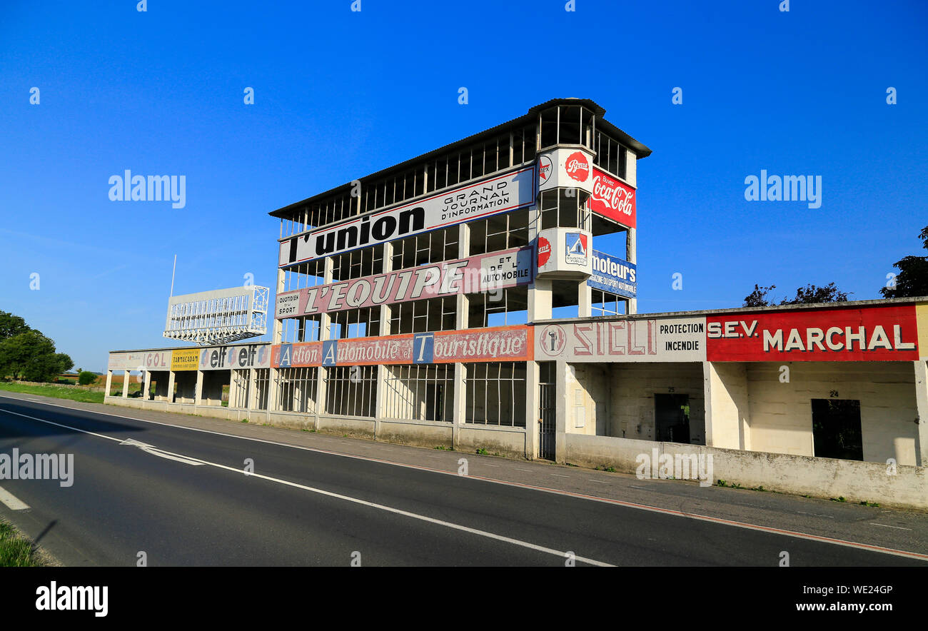 The old motor racing circuit at Gueux near Reims in Champagne, France ...