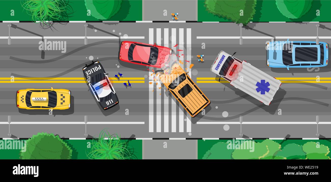 Two car crash cartoon hi-res stock photography and images - Alamy