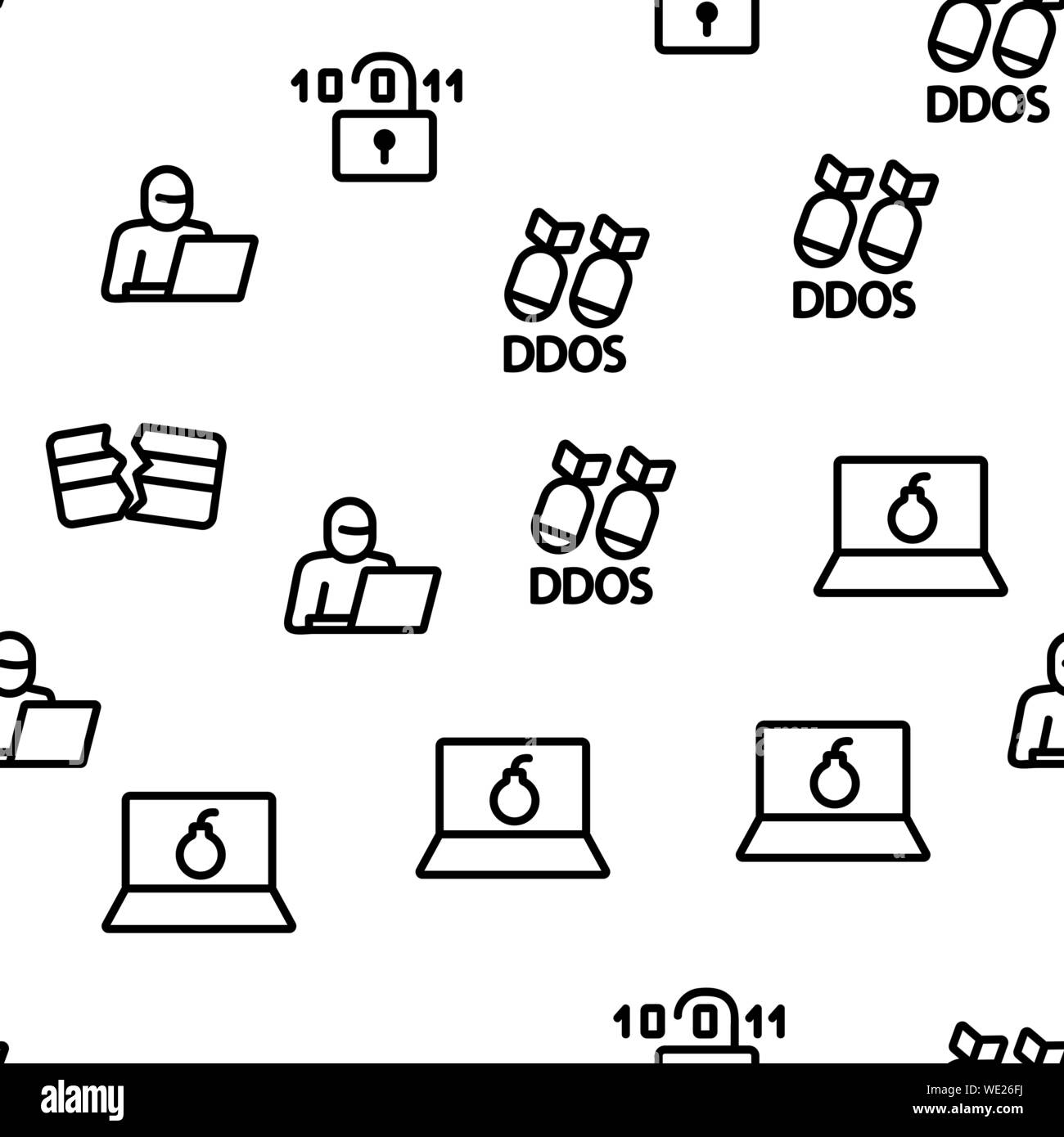 Cyber Attack Seamless Pattern Vector Stock Vector Image & Art - Alamy
