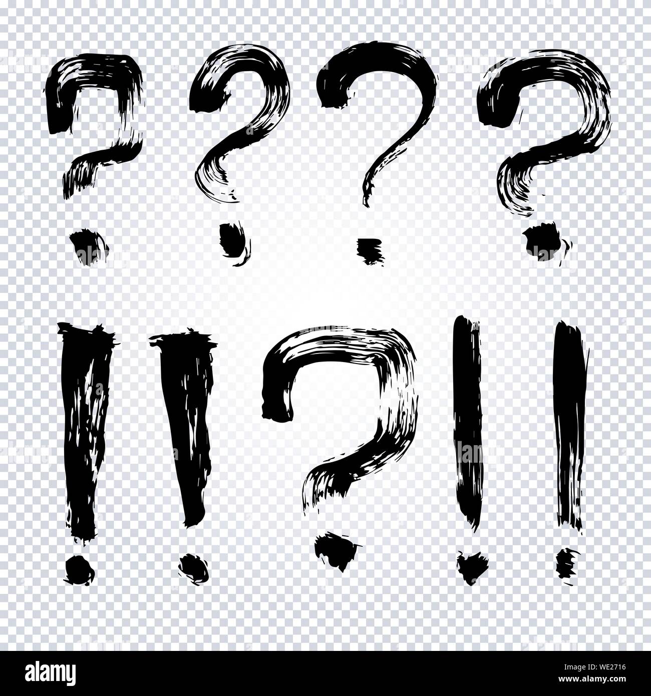 Set of hand drawn doodle exclamation and question marks. Cartoon ...