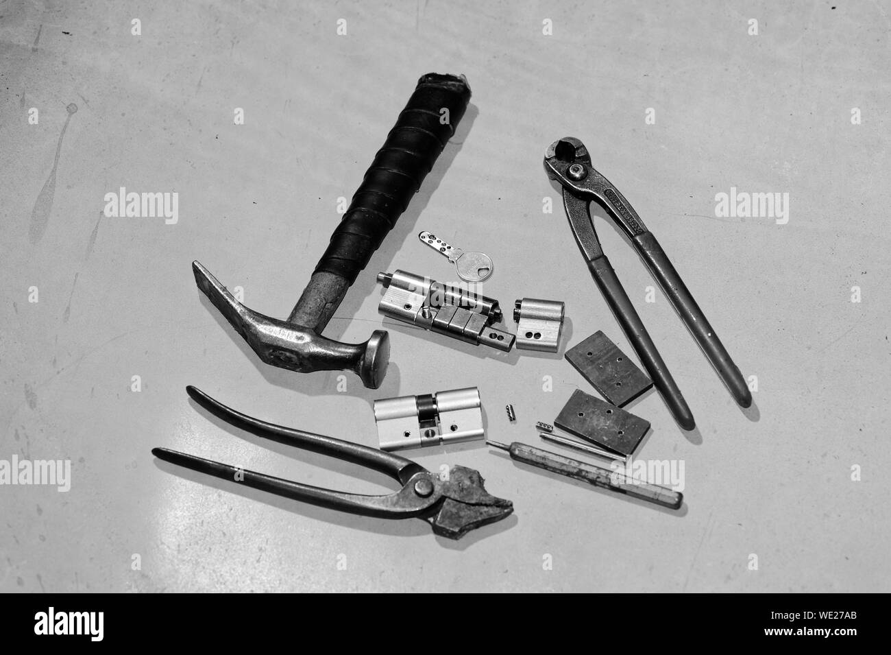 Metalic lock Black and White Stock Photos & Images - Alamy