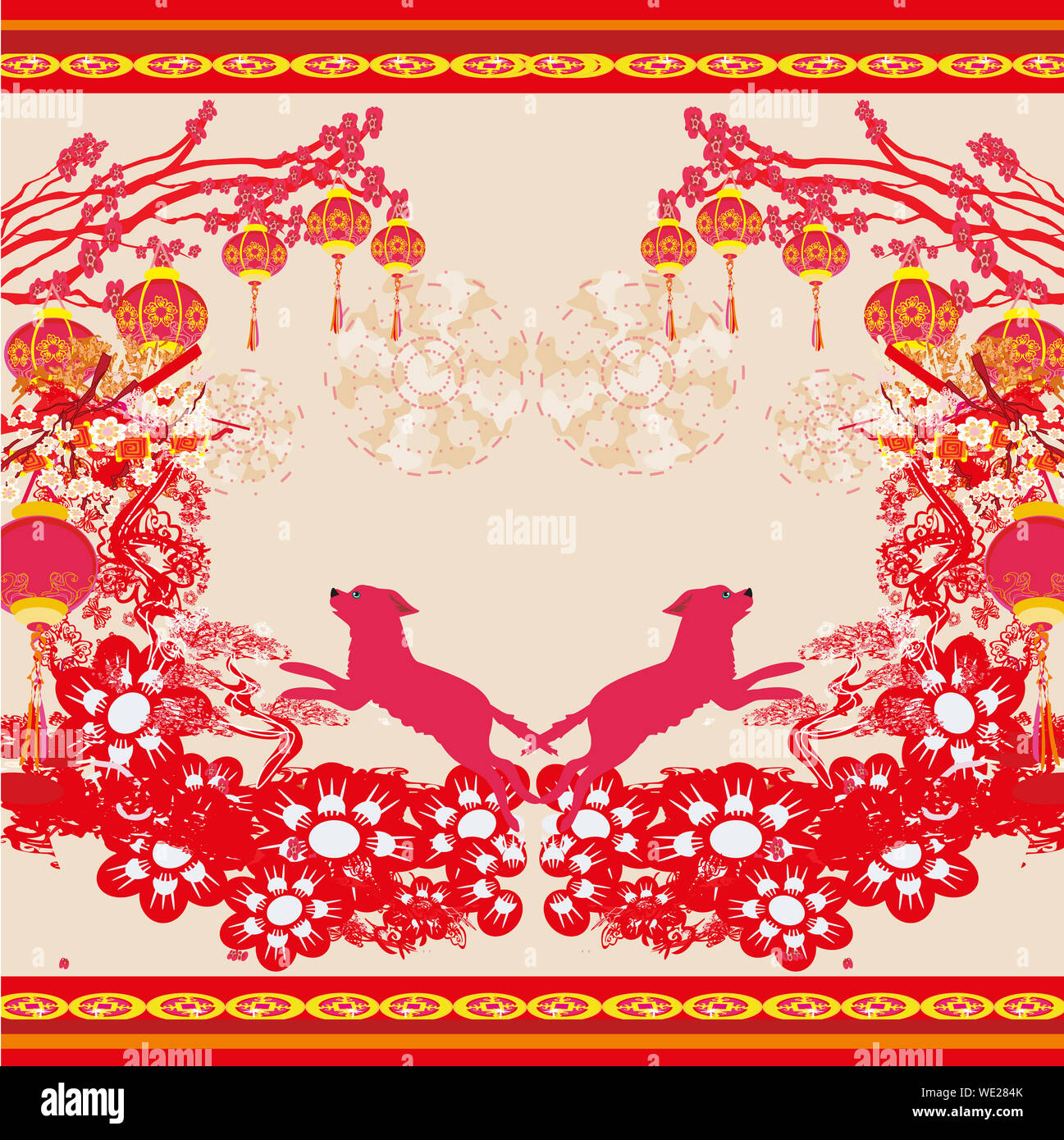 Chinese zodiac the year of Dog Stock Photo - Alamy