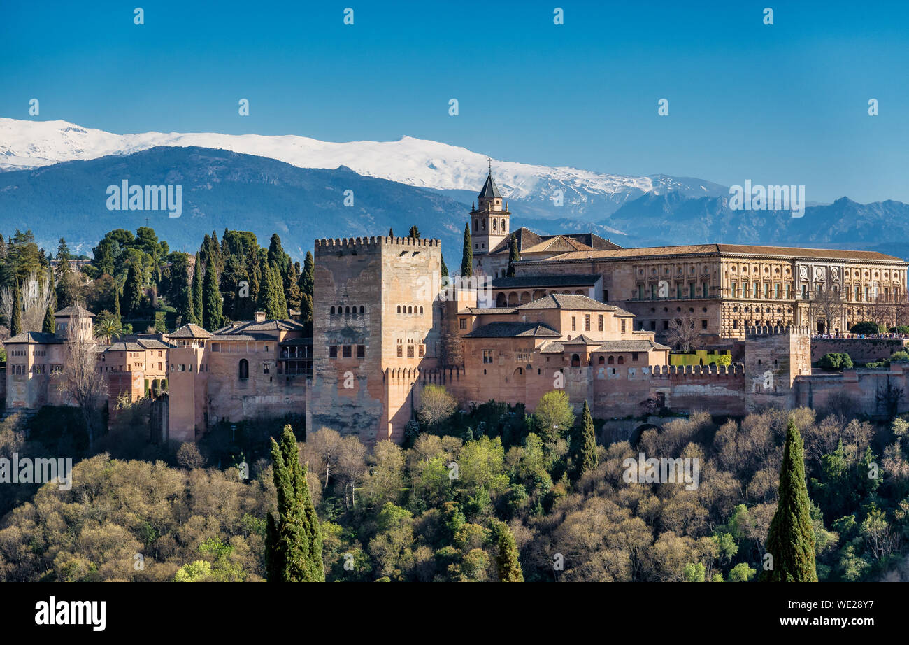 View of Alhambra Palace in Granada, Spain in Europe Stock Photo - Alamy