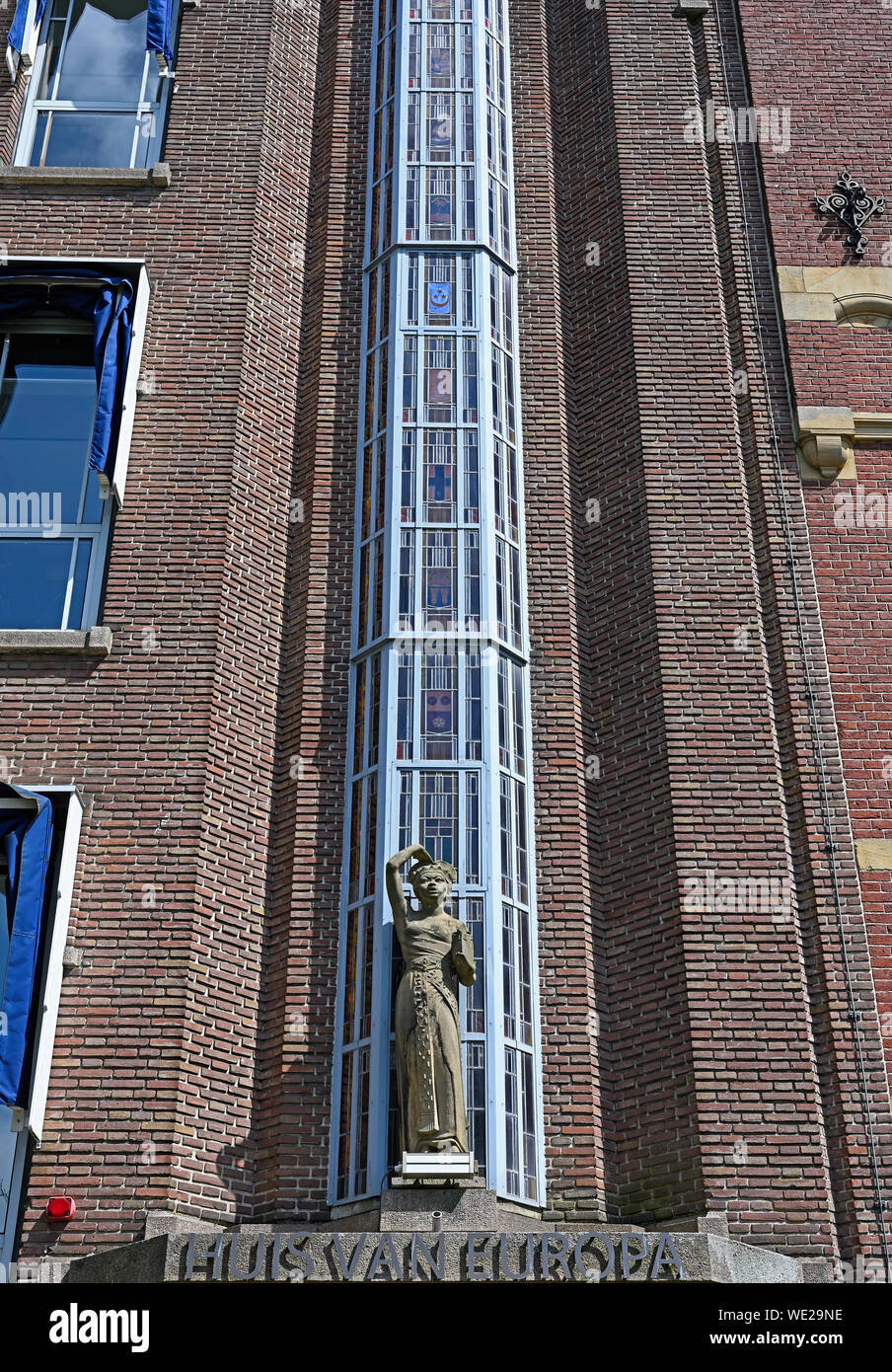 den haag, netherlands - 2019.08.07: facade of the house of europe (huis ...