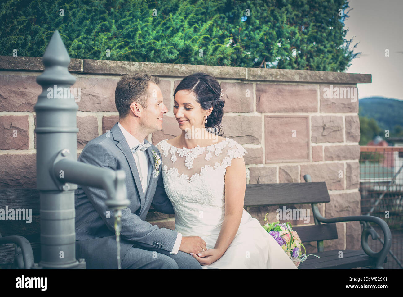 Groom wedding bench hi-res stock photography and images - Alamy