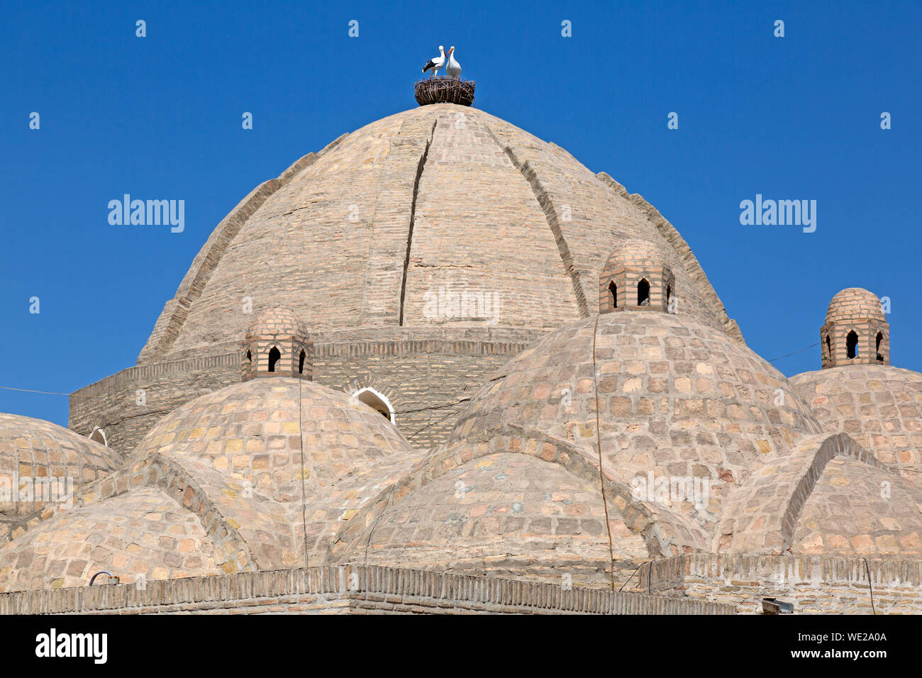 The Toki Zargaron building in the town of Bukhara in Uzbekistan. Two ...