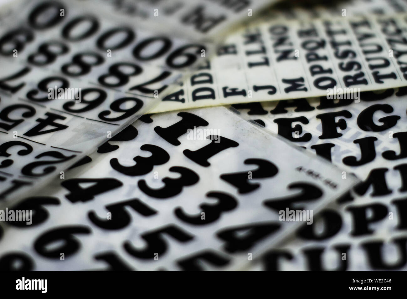 Retro transfer lettering, rub down letters Stock Photo - Alamy