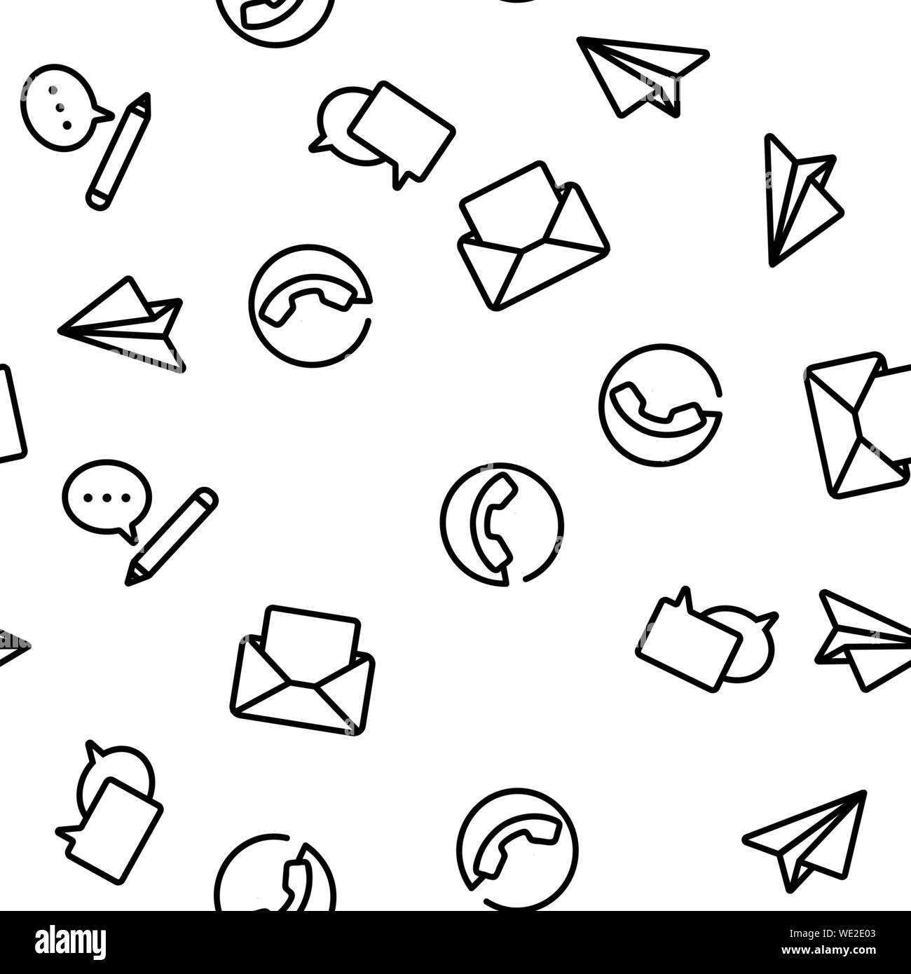 Contact Us, Call Center Vector Seamless Pattern Stock Vector Image ...