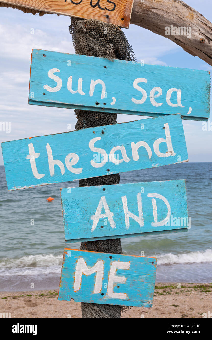 Beach Sign Quotes Quotes On Wooden Colorful Signs At Vama Veche Beach,