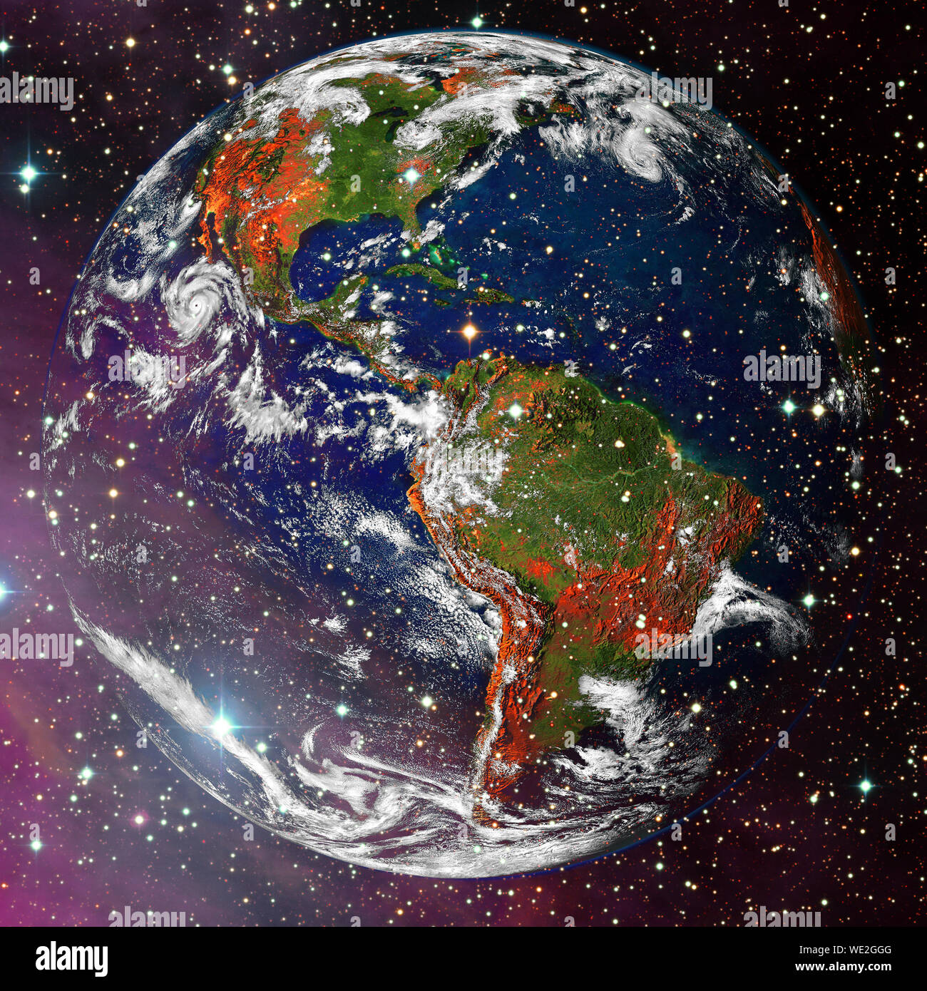 Beautiful view of earth from space. Elements of this image furnished by ...