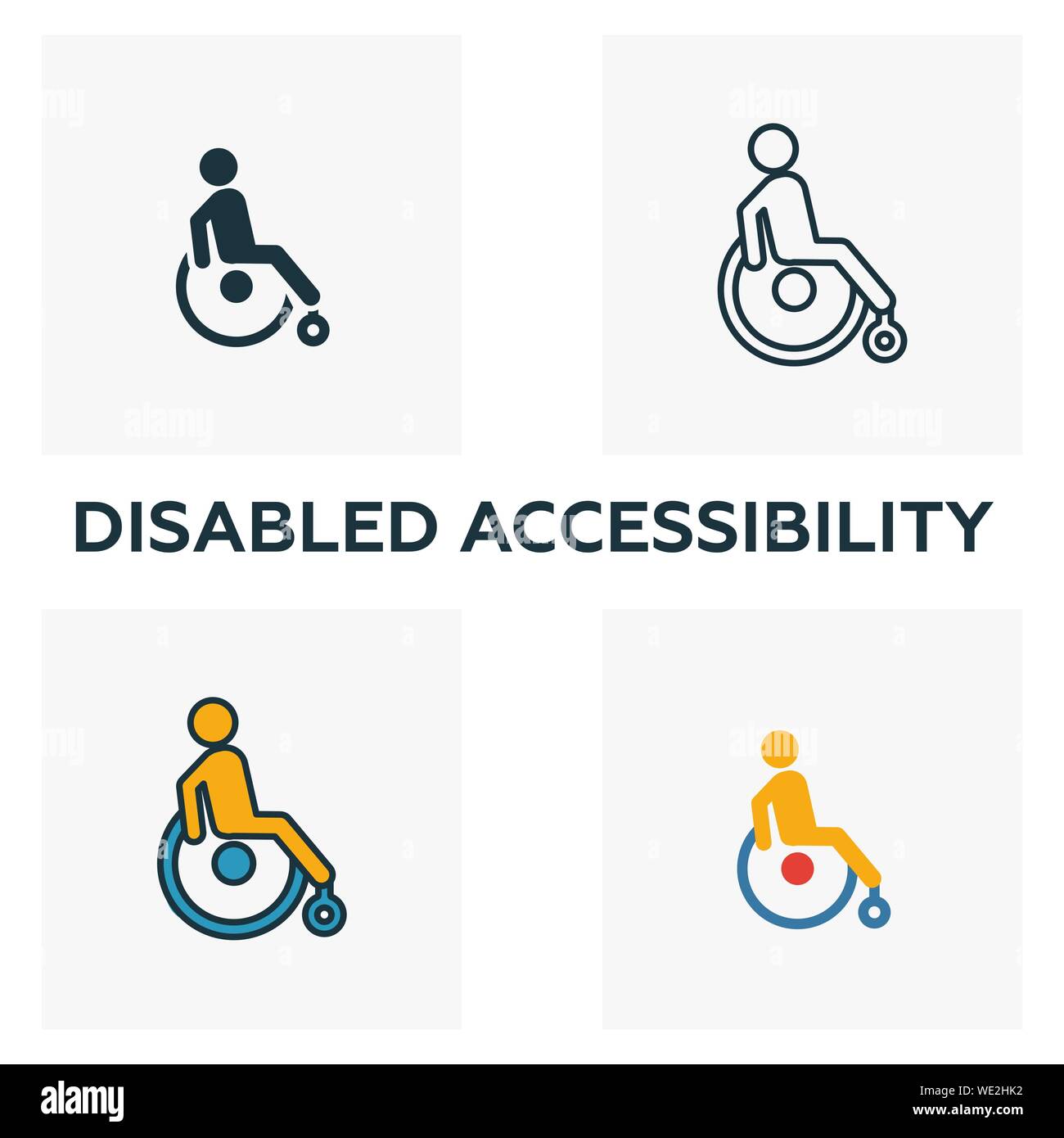 Disabled Accessibility Outline Icon Thin Style Design From City Elements Icons Collection