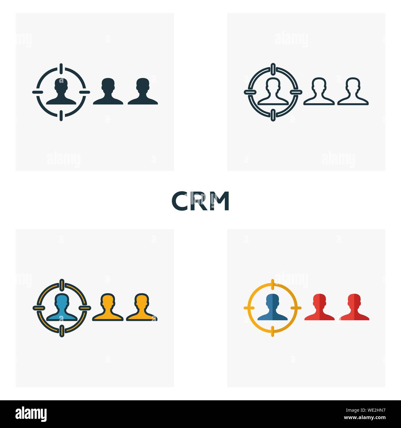 Crm icon set. Four elements in diferent styles from business management ... Crm icon set. Four elements in diferent styles from business management ...