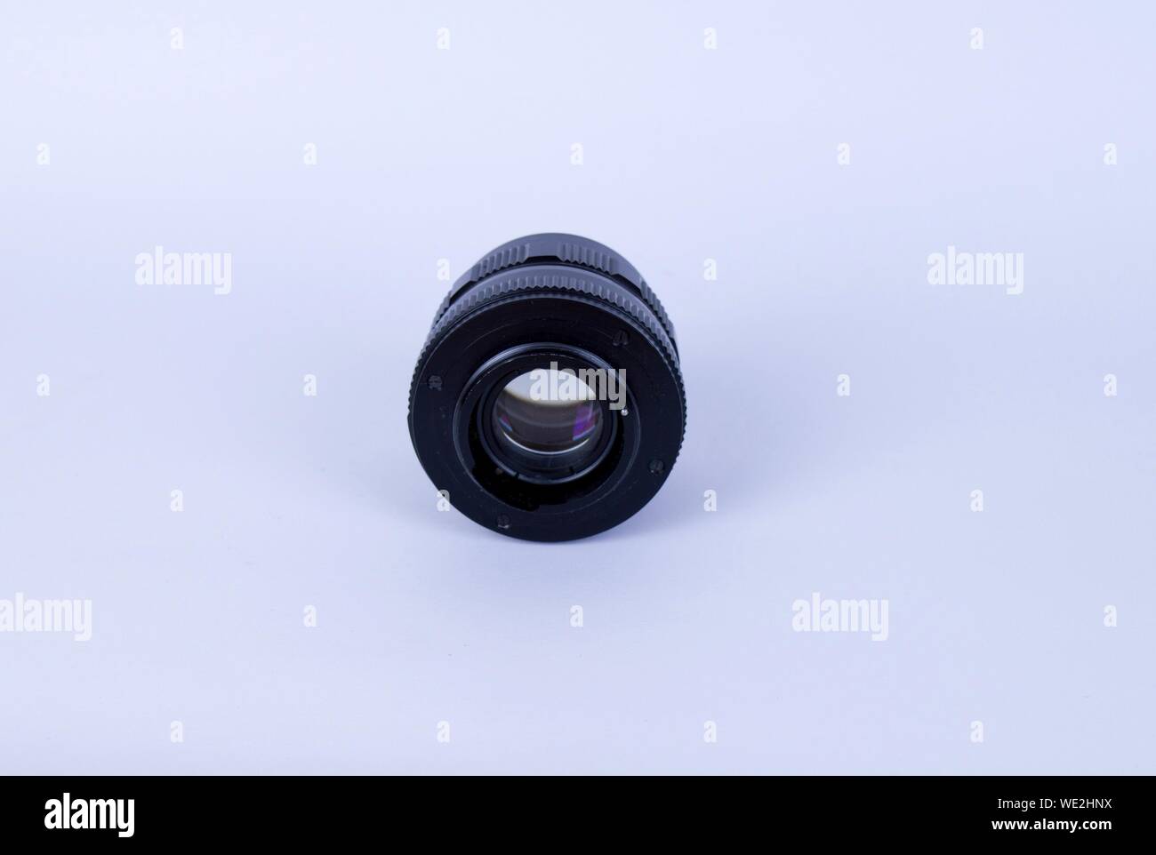 The lens of a specular camera is old, 80s of the 20th century - manual ...