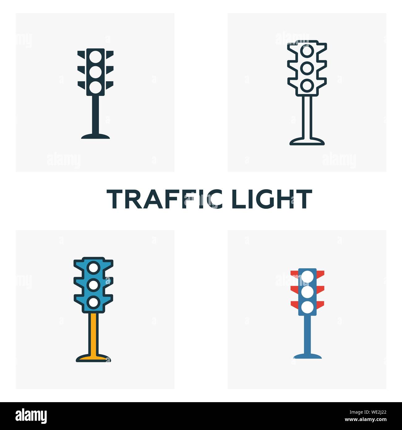 Traffic Light outline icon. Thin style design from city elements icons ...