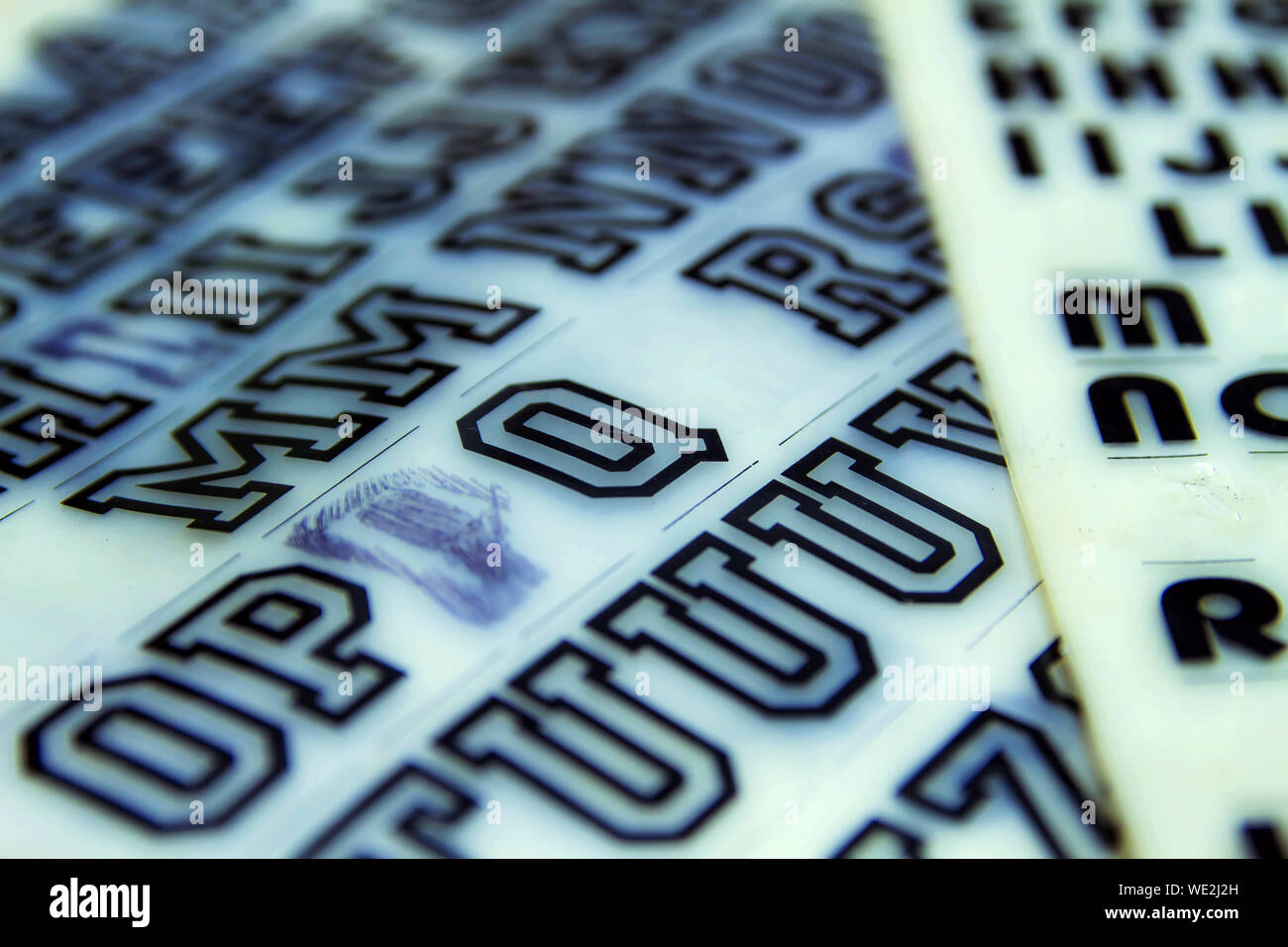 Retro transfer lettering, rub down letters Stock Photo - Alamy