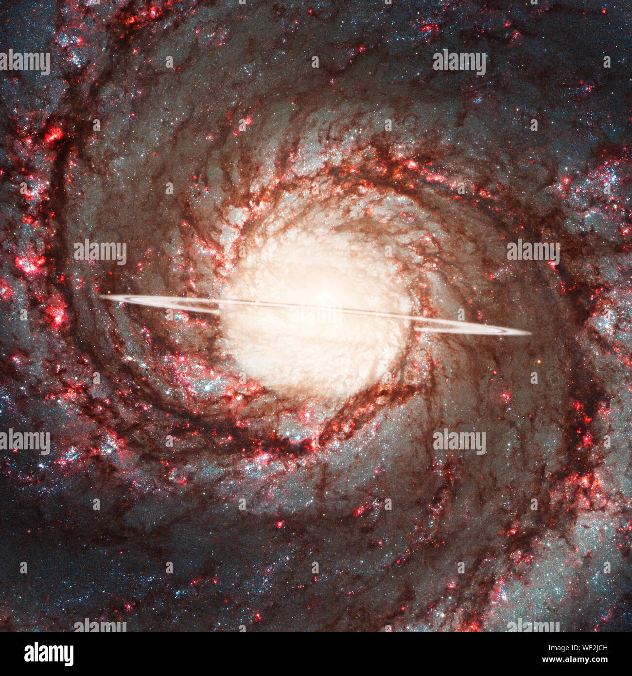 Saturn. Incredibly beautiful planets, galaxies, dark and cold beauty of ...