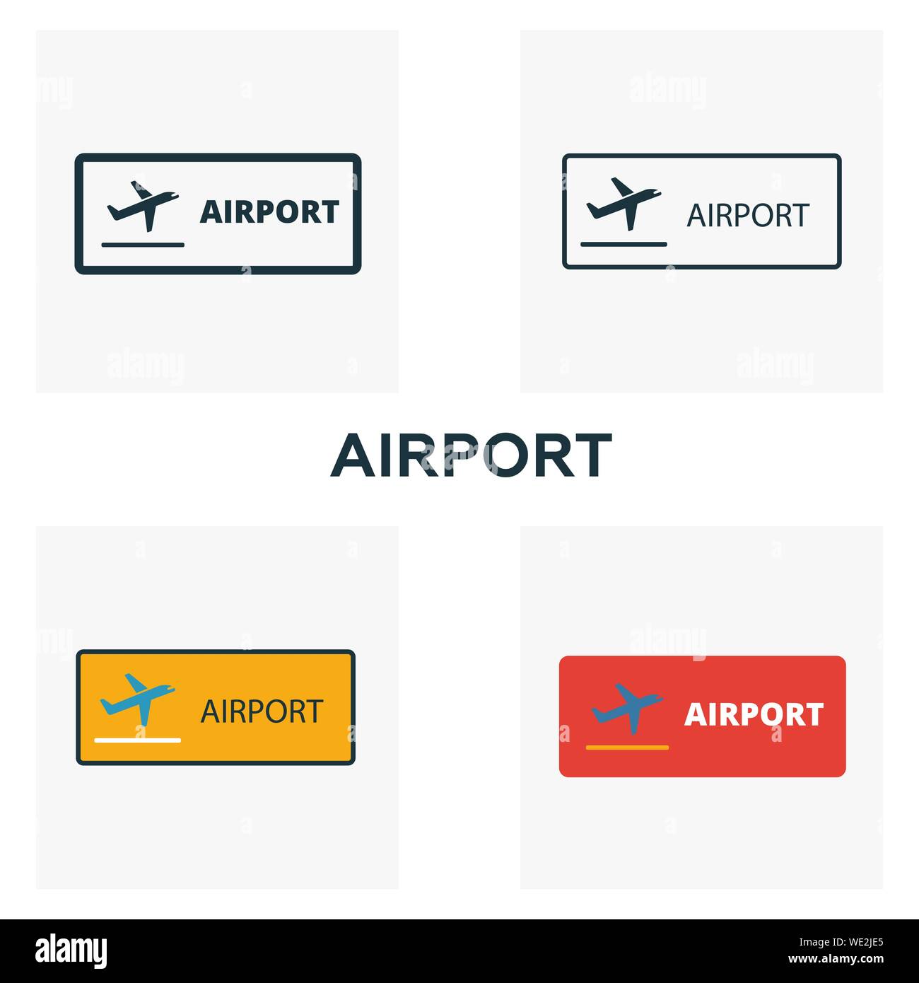 Airport outline icon. Thin style design from city elements icons ...