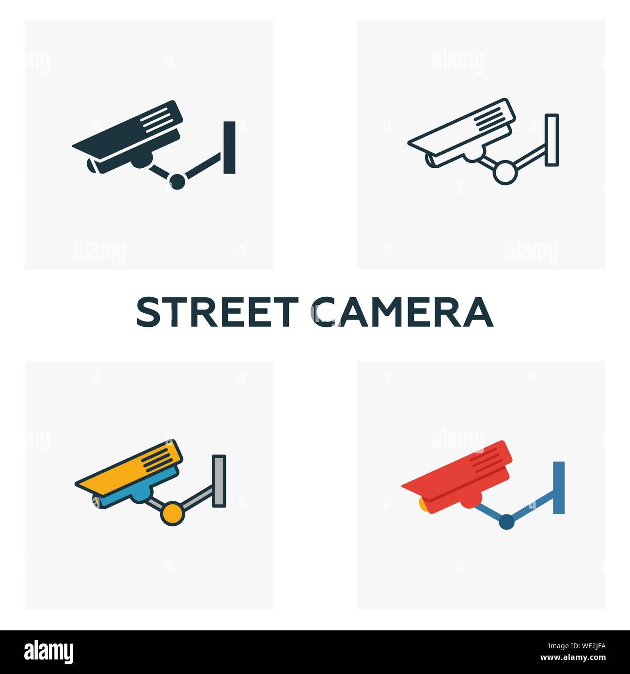 Street Camera outline icon. Thin style design from city elements icons ...