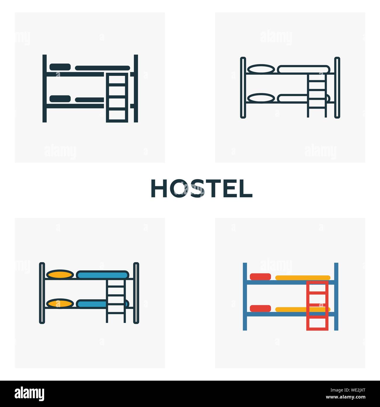 Hostel outline icon. Thin style design from city elements icons ...